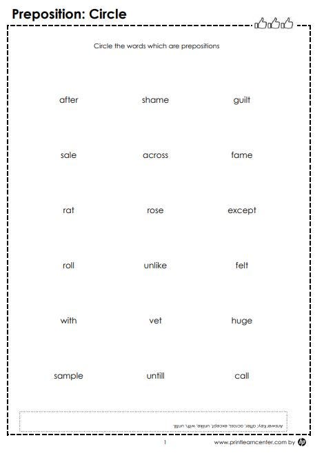 Mastering Prepositions with Class 3 Preposition Worksheets from Print ...