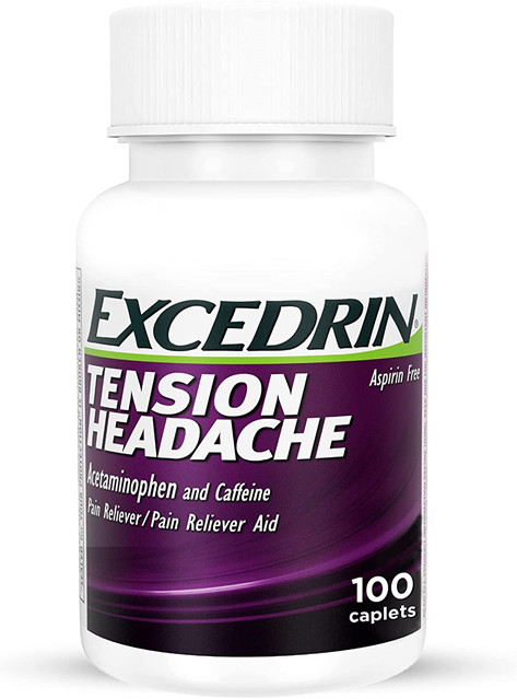 Excedrin Tension Headache Relief Caplets without Aspirin for Head, Neck ...
