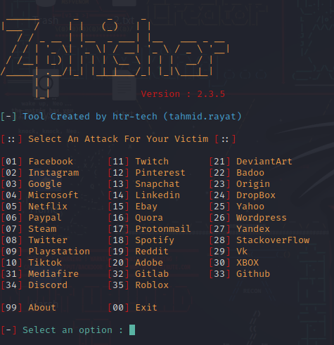 Zphisher tool in kali linux. What is Zphisher tool? | by Harshbhandage | Medium