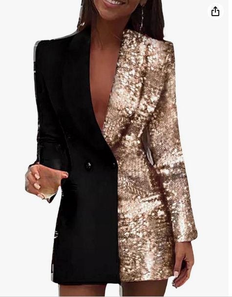 Shine in Style with Our Versatile Double Colored Sequins Women’s Suit ...