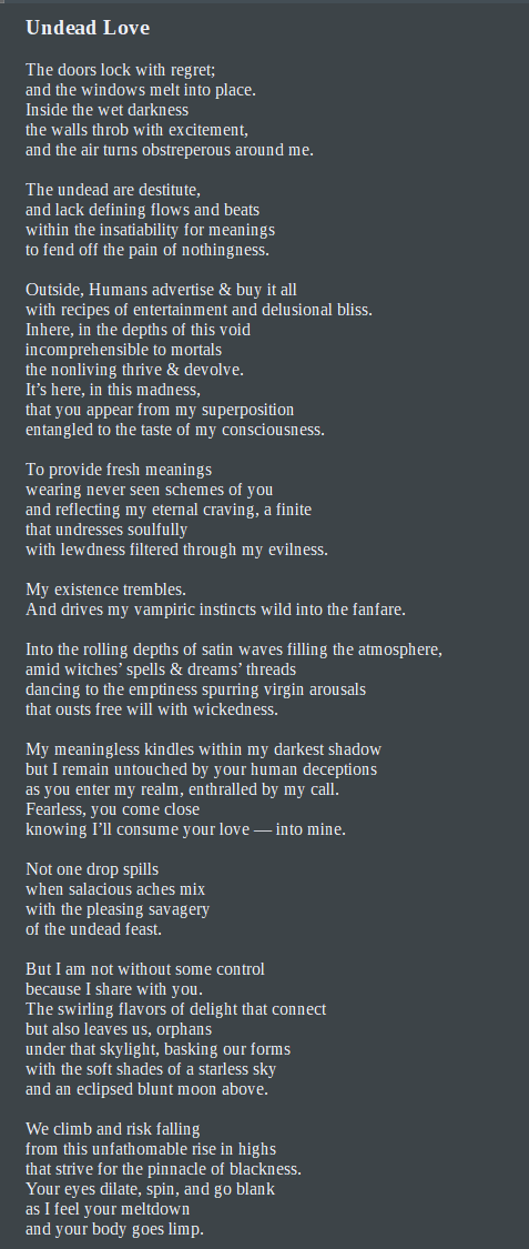 Undead Love. The doors lock with regret; and the… | by Bohemian ...