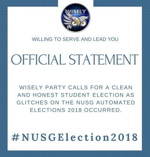 WISELY party calls for a clean and honest student election as glitches ...