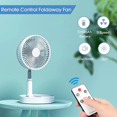 Foldable oscillating fan with rechargeable battery operation-iPanergy ...