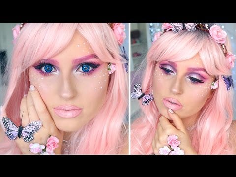 Pink Fairy Princess Pretty Halloween Makeup! GM - Grunge Makeup - Medium