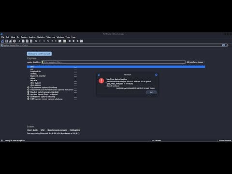 Wireshark error — lua file error — Lua: Error during loading: ‘get_wtap_filetypes’ - vs45sharma ...