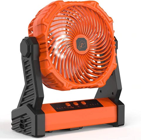 10000mAh Rechargeable Battery Operated Outdoor Tent Fan with Light ...