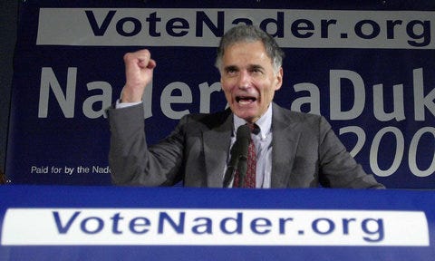 The Nader Myth. The sore winner writing of the centrist… | by Hal ...