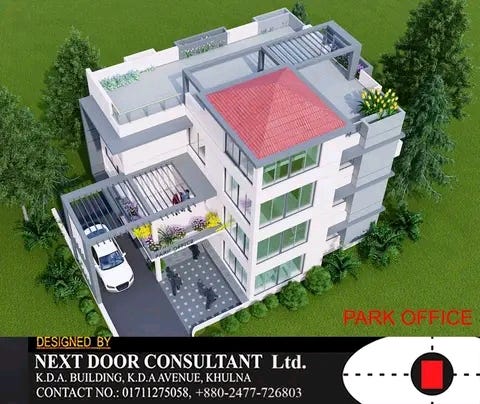 3 storied Park Office & Rest House Building Location :Char mugria Eco ...