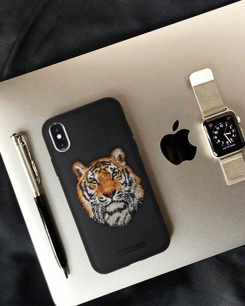 Elegant Savanna Tiger Embroidery Smartphone Cover - Anjali Thakur - Medium