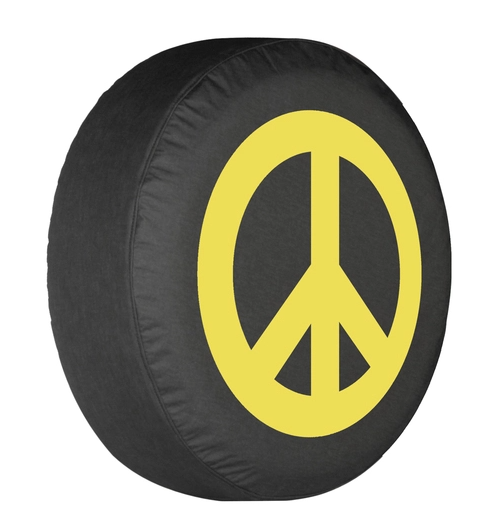 Boomerang® Soft Tire Cover — Peace Sign — Yellow - Boomerang - Medium