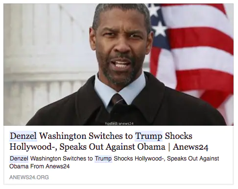 Fake News: Denzel Washington and Political leanings | by Reid Castillo ...