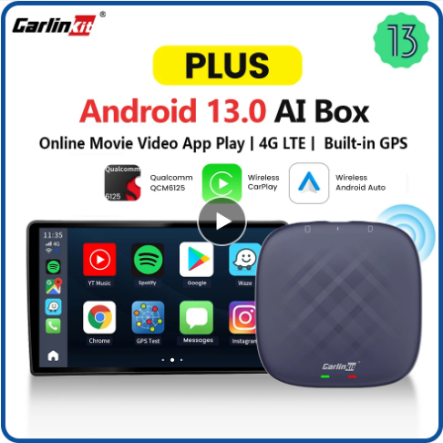 Carlinkit CarPlay Ai TV Box Plus Android13 8+128GB QCM 8-Core 665 6125 Wireless CarPlay Android ...