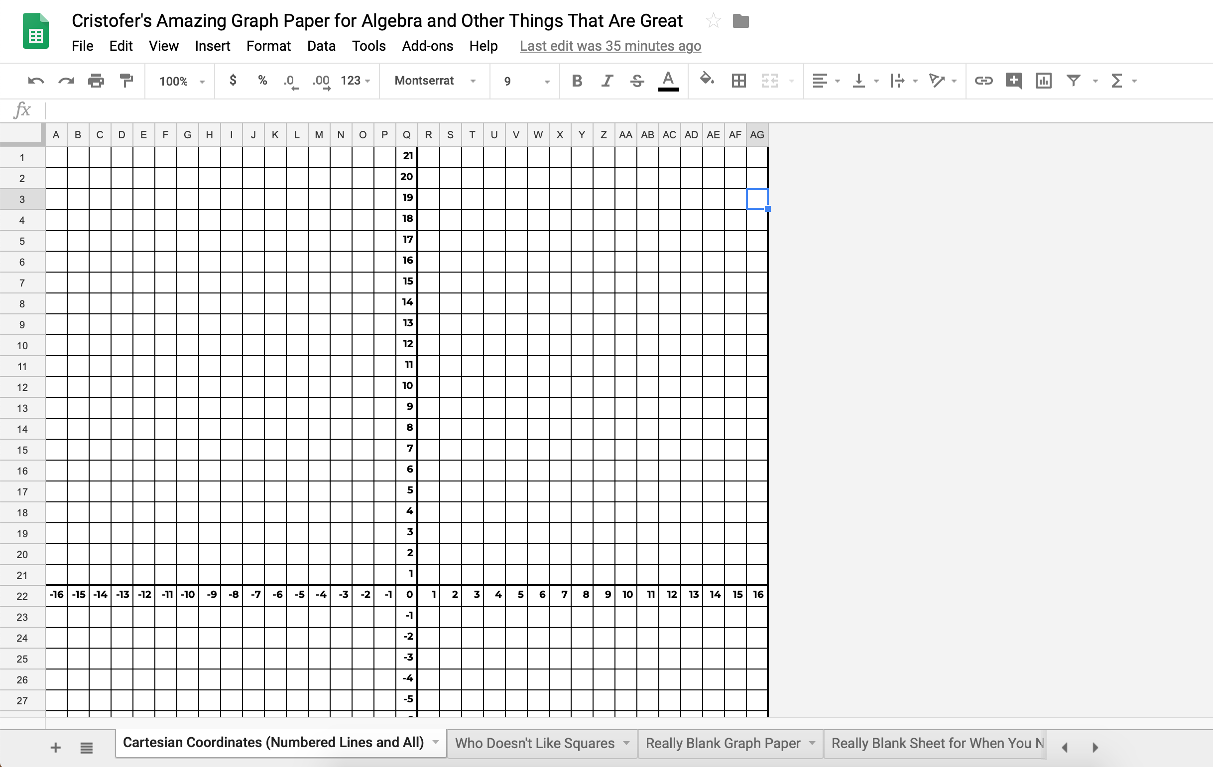Graph Paper With Numbers