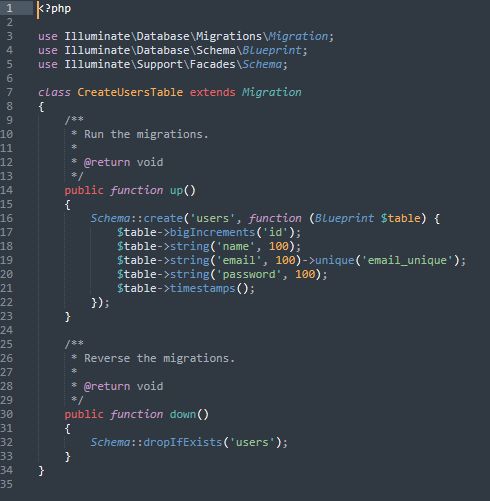 PHP Lumen Authentication. Membuat Table users | by Akhmad Muhidin | Medium