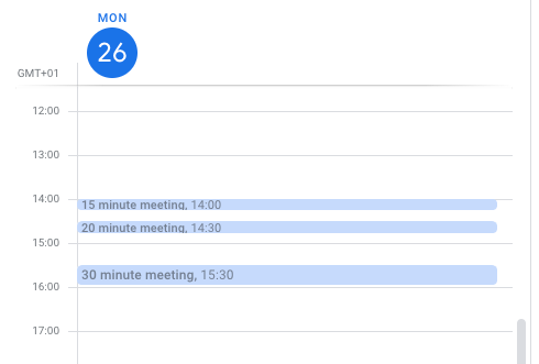 Short event visualization in Google Calendar - Mailplane - Medium