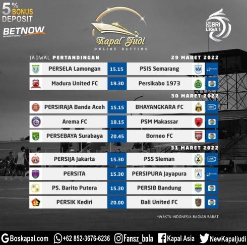 JADWAL PERTANDINGAN INDONESIA LIGA 1 - Kapaljudi - Medium