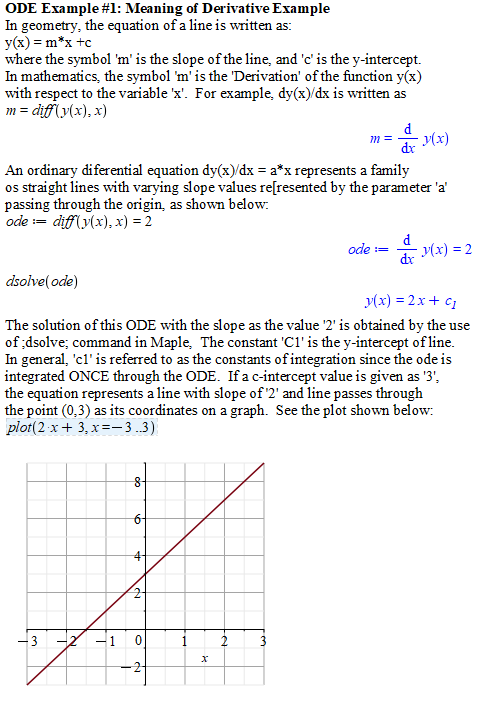 Mathematics using Maple -Post#12. Applications of ‘dsolve’ and ‘int ...