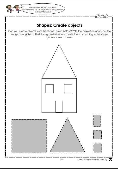 Nursery Worksheets (3–4 Years) — Fun and Learning at the HP Print Learn ...