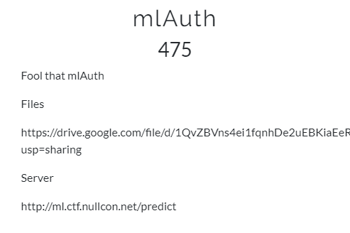 Nullcon-HackIM CTF 2019- MLAuth-Misc(500)Writeup | by Aagam shah | InfoSec Write-ups