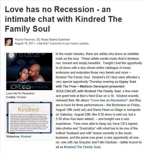 Love has no Recession — an intimate chat with Kindred The Family Soul ...