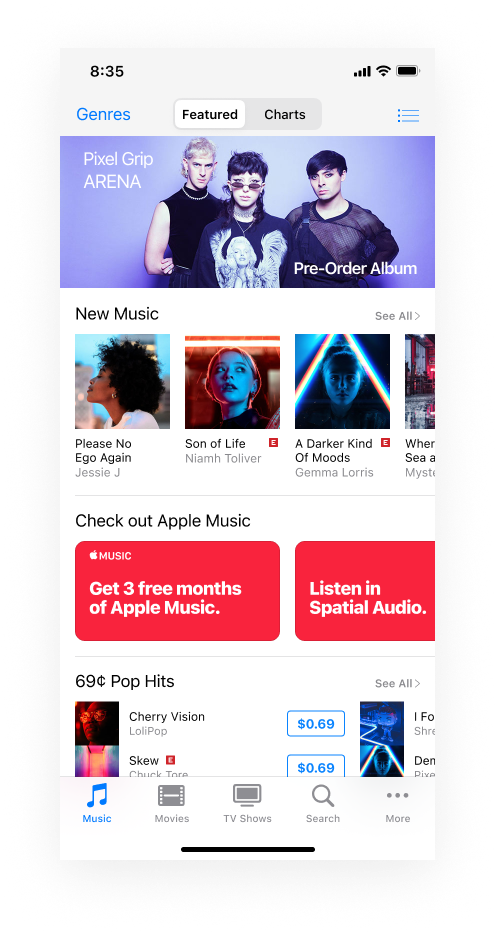 ②⓪ 參考 Figma 設計圖製作 iTunes Store App 的 Music 頁面 | by Min | 彼得潘的 Swift iOS / Flutter App 開發教室 | Medium