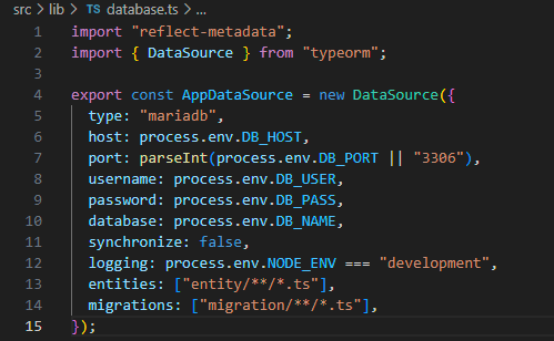 First we will install TypeORM along with reflect-metadata and the ...