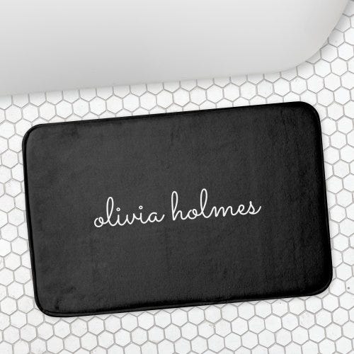 Hot Review! Trendy Monogram | Modern Black Script Name Bath Mat - Jiozu ...