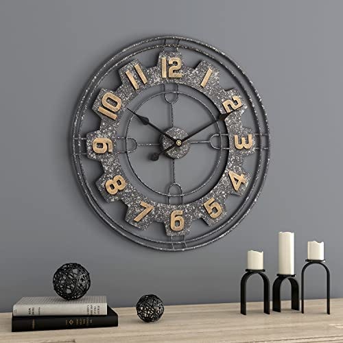 Metal Wall Clock with Big Clocks for Living Room Decor, Modern Bedroom ... Metal Wall Clock with Big Clocks for Living Room Decor, Modern Bedroom ...