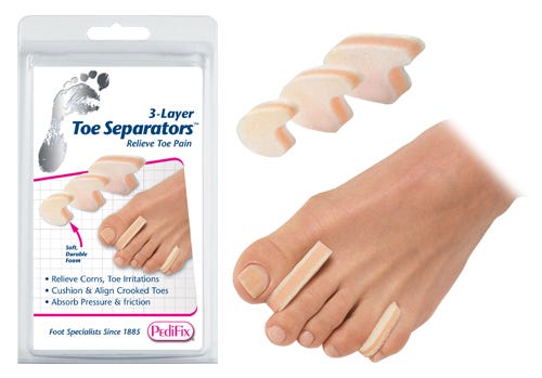 PediFix 3-Layer Toe Separators — Relives Toe Blisters, Corns, and ...