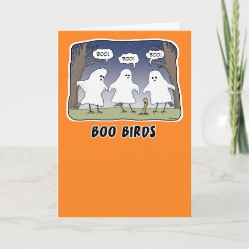 Hot Deals! Funny Halloween card: Boo Birds Card for $3.97 - Zama - Medium