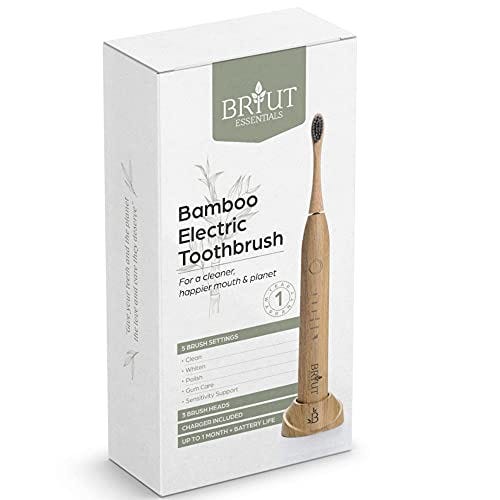 Briut Essentials Bamboo Electric Toothbrush | Adult Bamboo Toothbrush ...