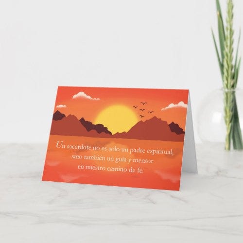 Review! Spanish Priest Fathers Day With Sunset Landscape Thank You Card ...