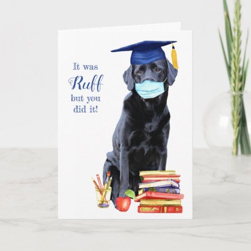 Top 10! Funny Graduate Dog It Was Ruff Graduation Congrats Card for $3. ...