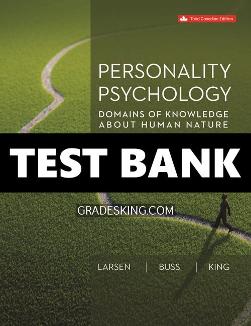 Solutions Manual for Personality Psychology 3rd Canadian Edition Larsen ...