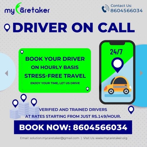 Best Driver On Call Service Delhi - mycare taker - Medium