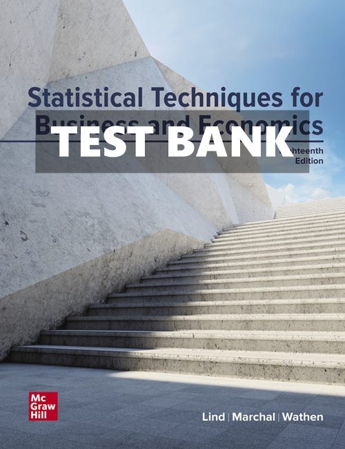 Test Bank for Statistical Techniques in Business and Economics 18th ...