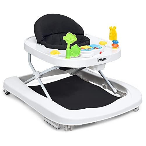 INFANS Foldable Baby Walker, 3 in 1 Toddler Walker Bouncer, Learning ...