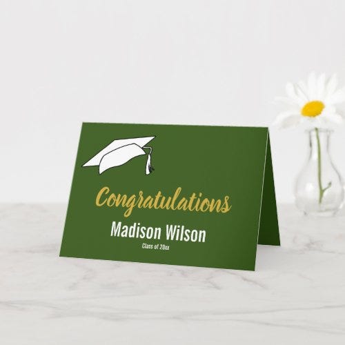 Hot Review! Green and White Congratulations Graduation Card for $3.97 ...