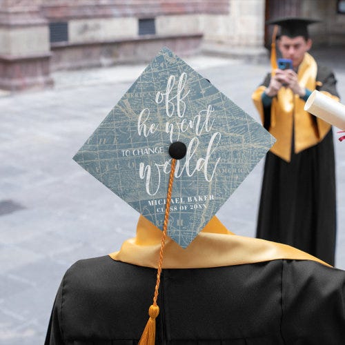 Celebrate Your Graduate’s Global Impact with a Custom World Map Cap ...