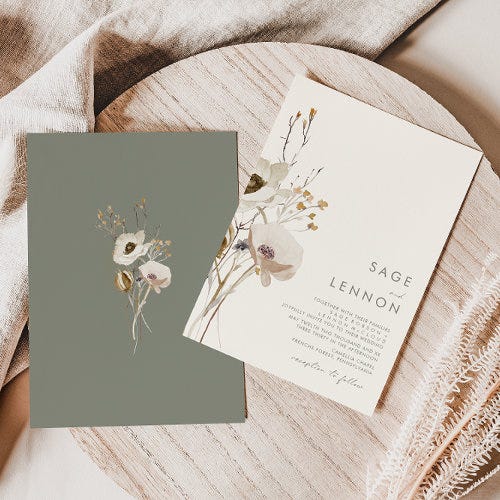 Hot Review! Whimsical Wildflower | Ivory Wedding Invitation - Jiroz ...
