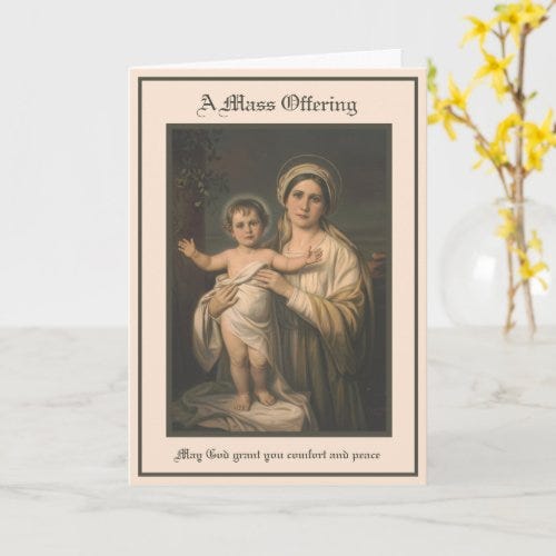 Best Price! Catholic Mary Jesus Sympathy Mass Offering Card for $4.17 ...