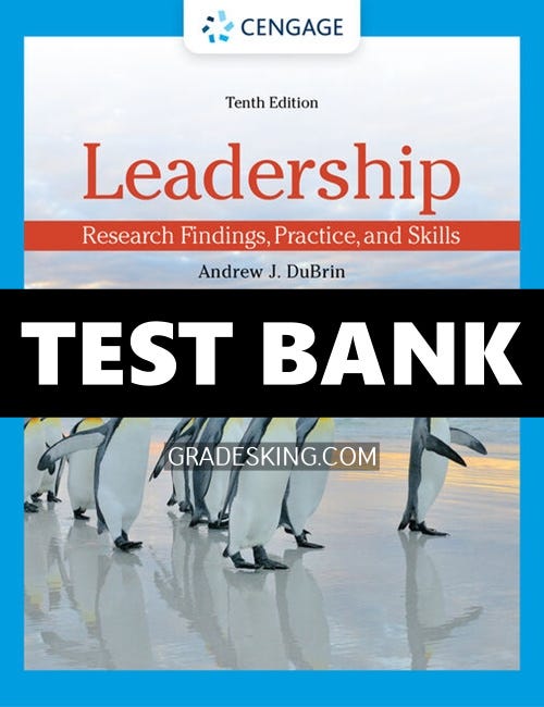 Solutions Manual for Leadership Research Findings Practice and Skills ...