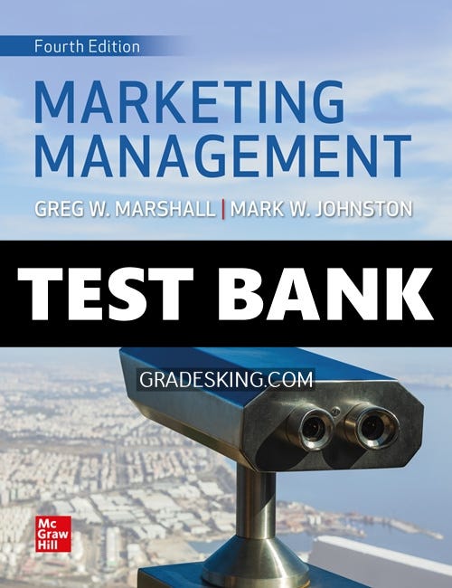 Test Bank for Marketing Management 4th Edition Marshall - PDF Test Bank ...