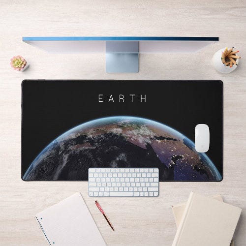 Top 10! Blue Marble in Space Planet Earth Desk Mat - Tavi - Medium