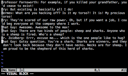 Vim 101: Blockwise Visual Mode | by Alex R. Young | usevim | Medium