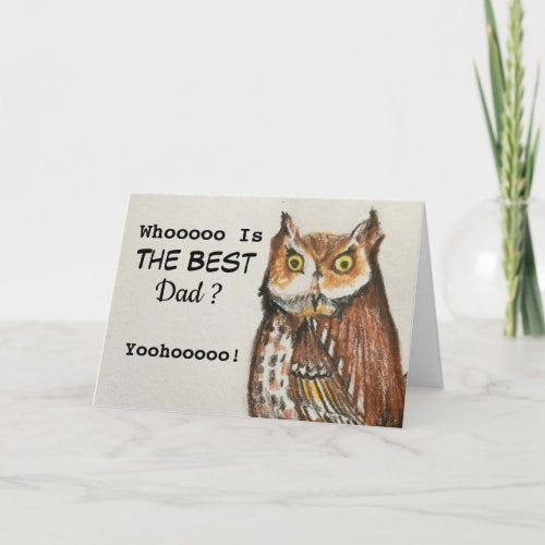 Review! Whoooo Is The Best Dad? Fathers Day Owl Watercolor Card for $3. ...
