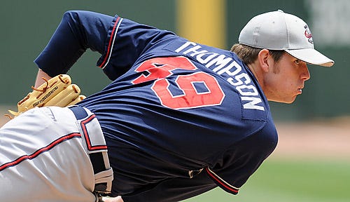№27 prospect Thompson pitches in Greenville | by MLB.com/blogs | MiLB ...