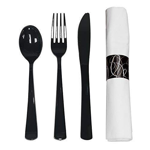 Party Essentials — N501732 Extra Heavy Duty Cutlery Kit with Black Fork ...