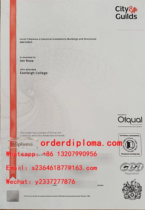 Order City and Guild Level 2 Electrical Installation fake diploma ...
