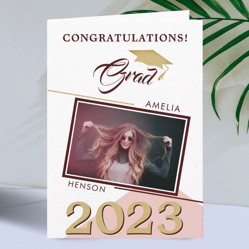 Hot Review! Modern Geometric Graduate Photo Graduation Card for $4.12 ...